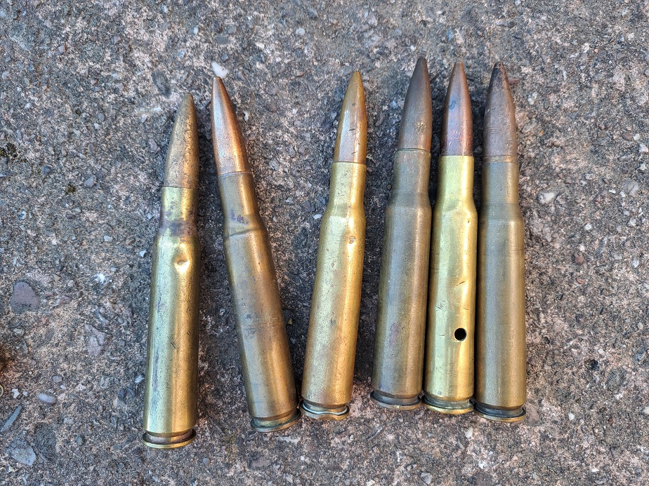 .50 cal inert rounds WW2 dated x 6 +++ last available +++ - Saracen Exports