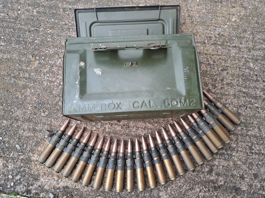 .50 cal inert rounds x 25 in US ammo can - Saracen Exports