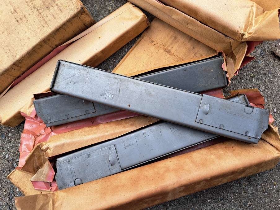 Sten Mags x 4, in original packaging,1945 dated - Saracen Exports